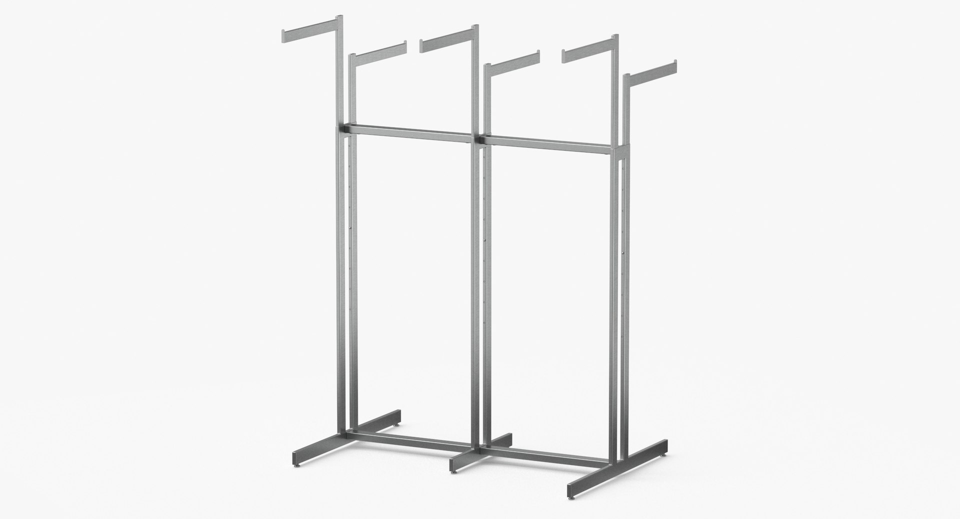Clothing 6 Way Rack 02 Metal Black And White 3D - TurboSquid 1972817