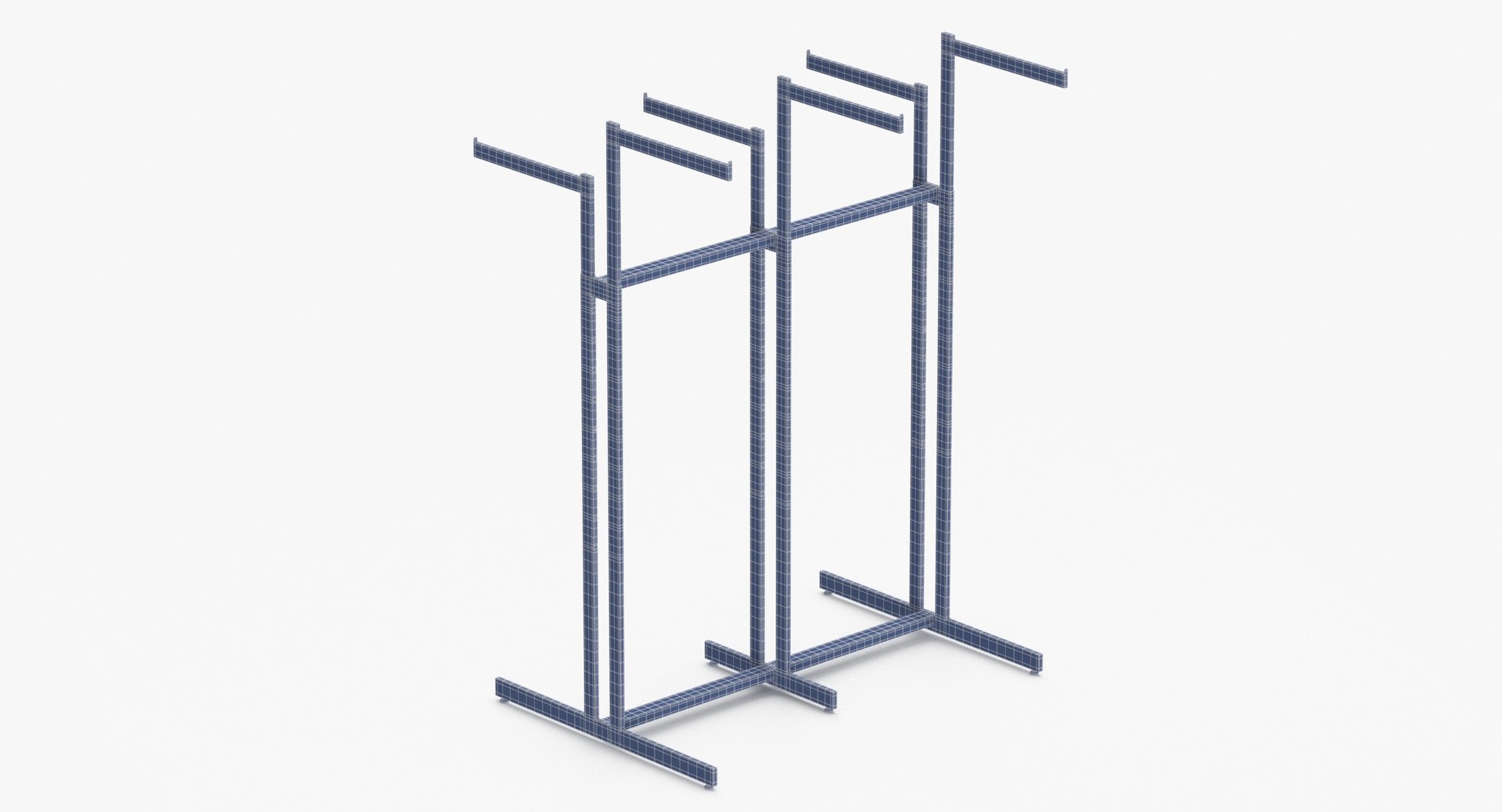 Clothing 6 Way Rack 02 Metal Black And White 3D - TurboSquid 1972817