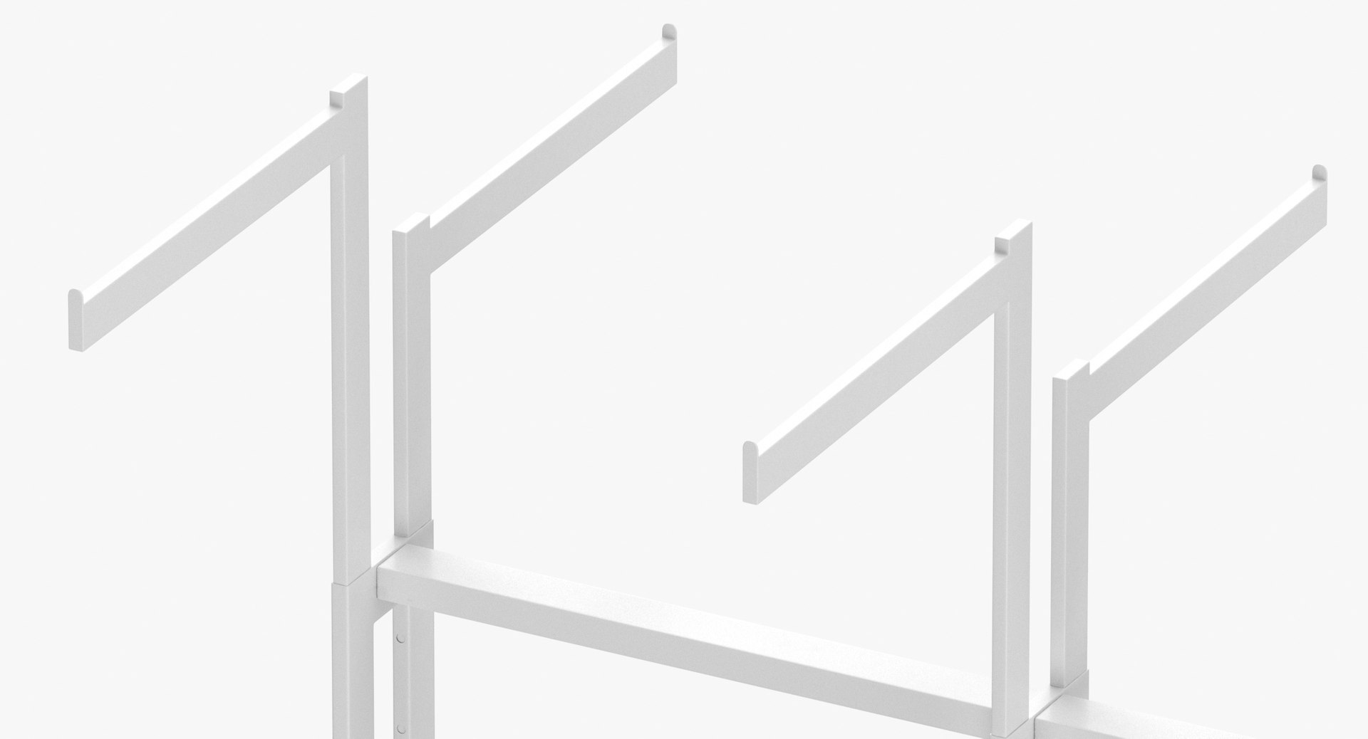 Clothing 6 Way Rack 02 Metal Black And White 3D - TurboSquid 1972817