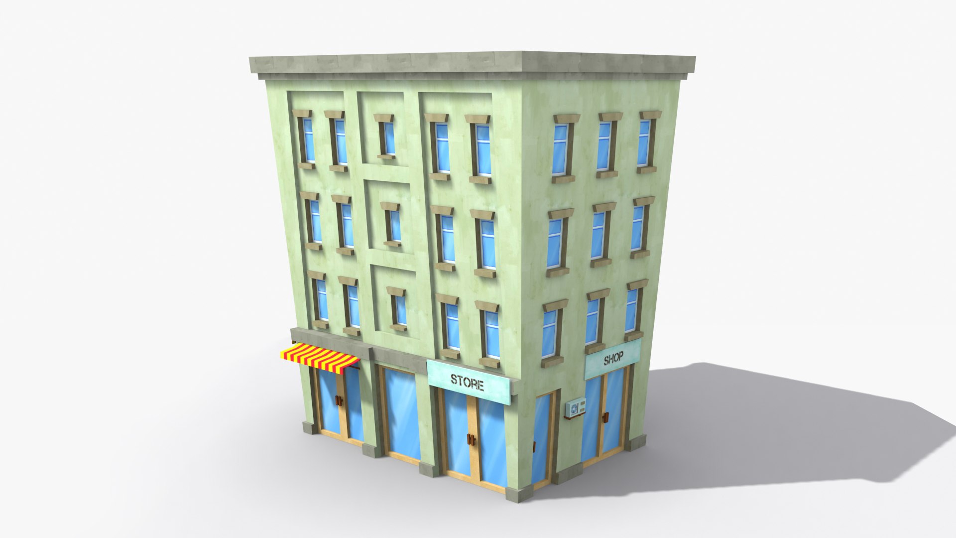 Cartoon Building X2 3D - TurboSquid 1832286