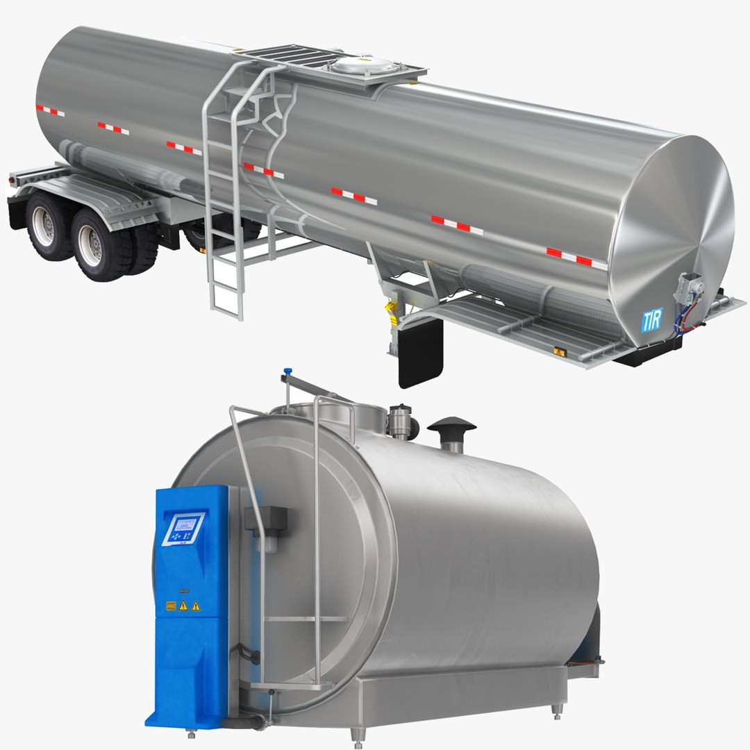 3D Model Milk Tanker And Trailer - TurboSquid 2278548
