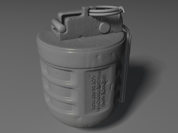f1 fragmentation grenade frag 3d max
