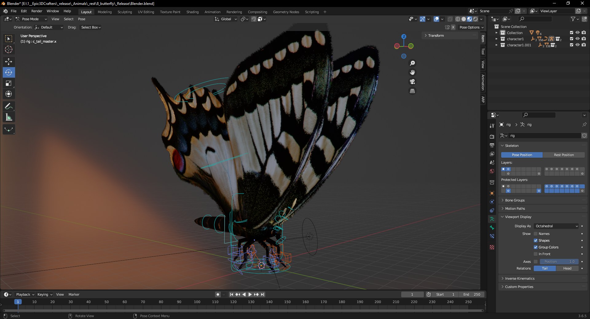 Winged Elegance 3D Butterfly Model Low-poly 3D Model Model - TurboSquid ...