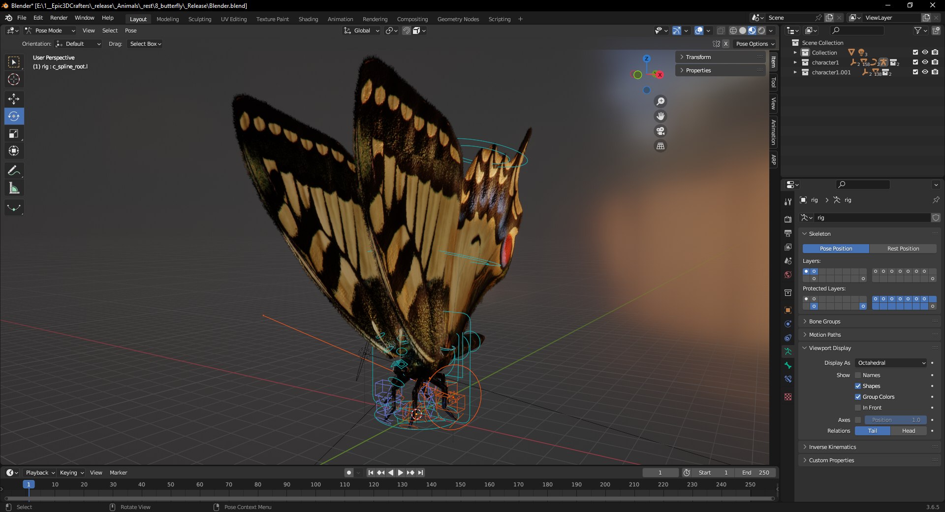 Winged Elegance 3D Butterfly Model Low-poly 3D Model Model - TurboSquid ...