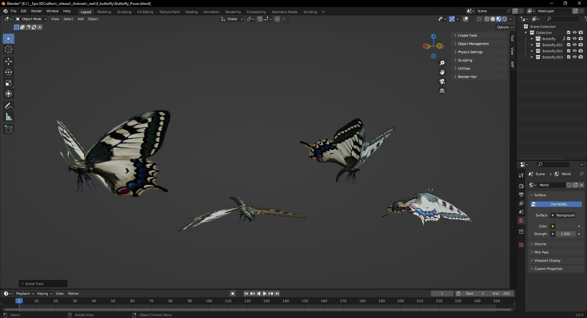 Winged Elegance 3D Butterfly Model Low-poly 3D Model Model - TurboSquid ...