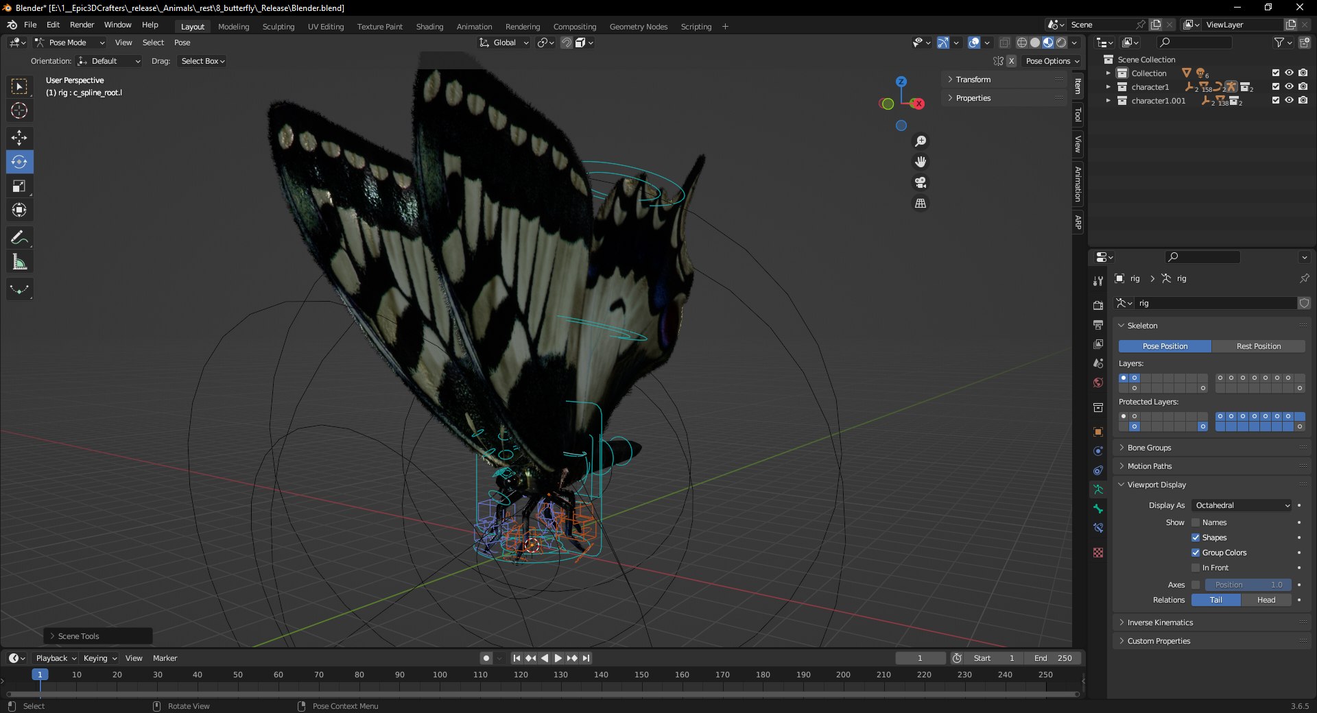 Winged Elegance 3D Butterfly Model Low-poly 3D Model Model - TurboSquid ...
