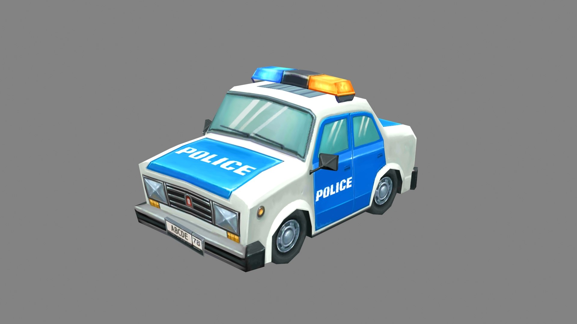 3D Cartoon Police Car - TurboSquid 2116554