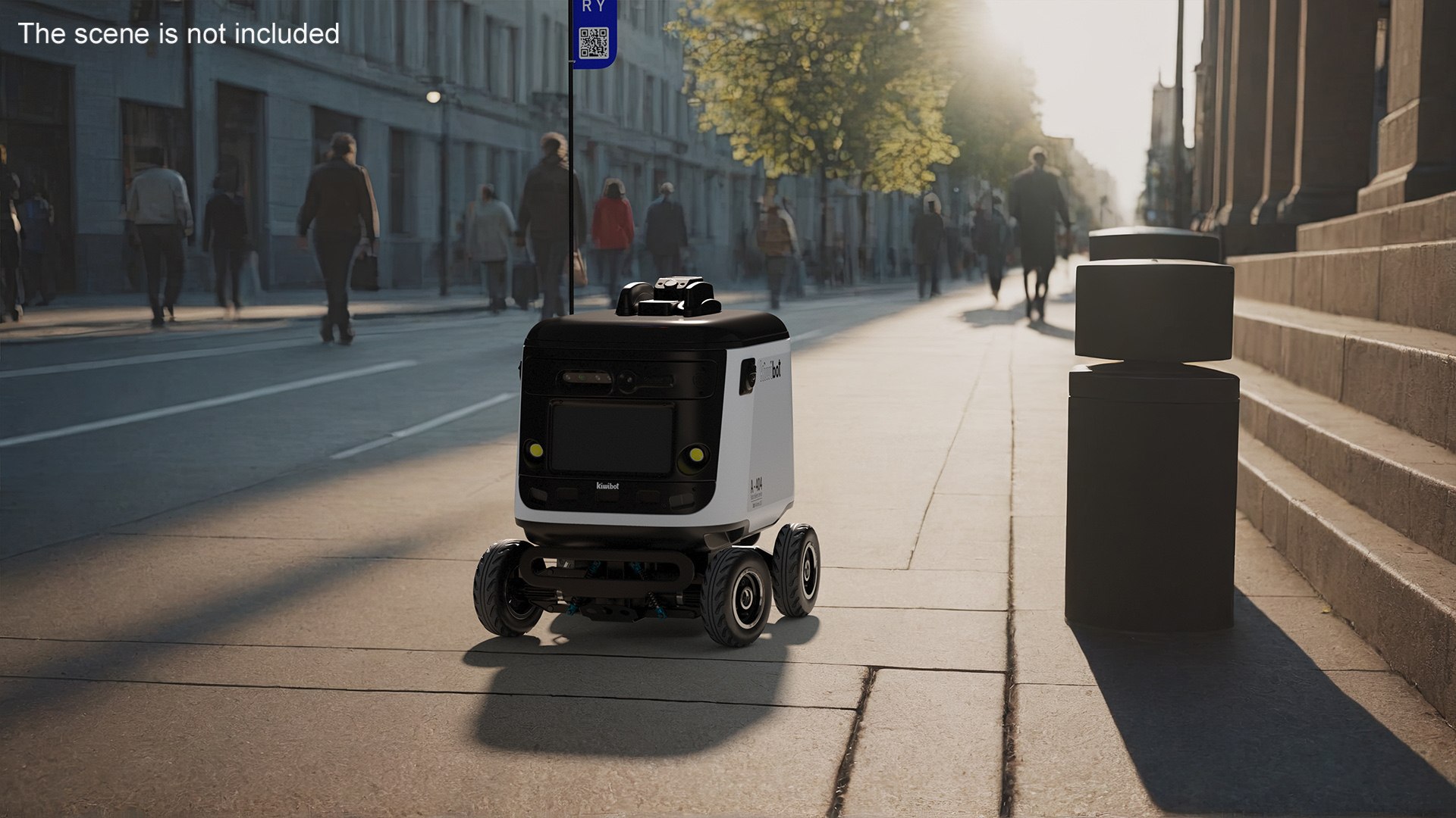 3D Model Powered Off Delivery Robot Kiwibot White - TurboSquid 2256026