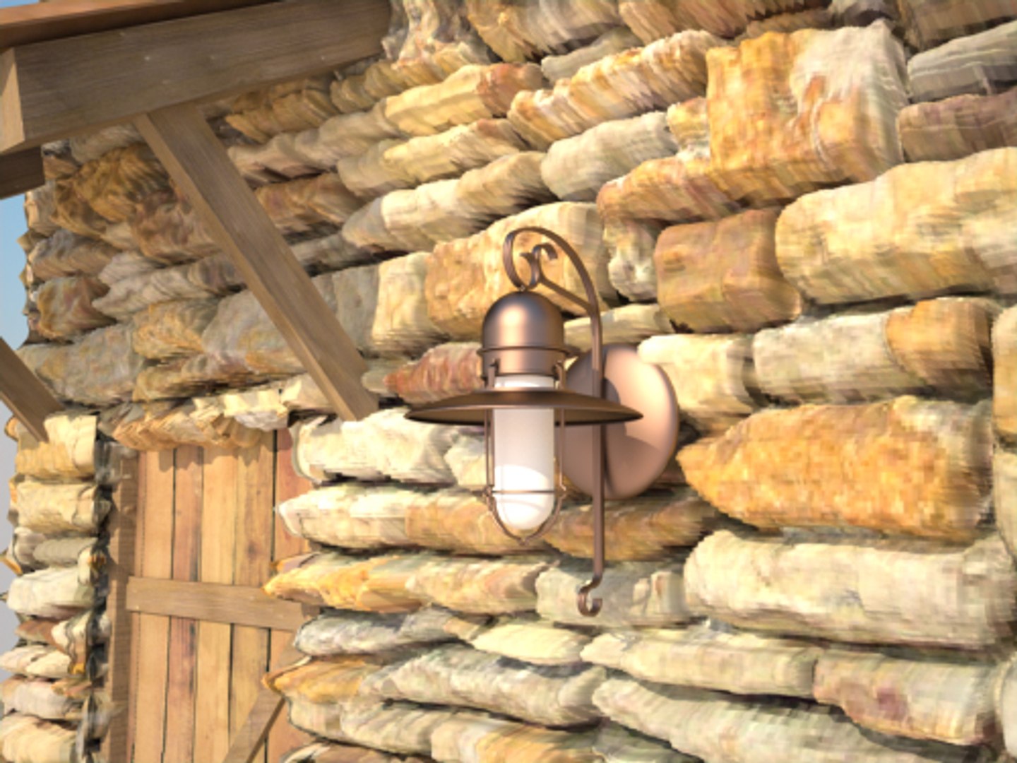 3d rustic light fixture