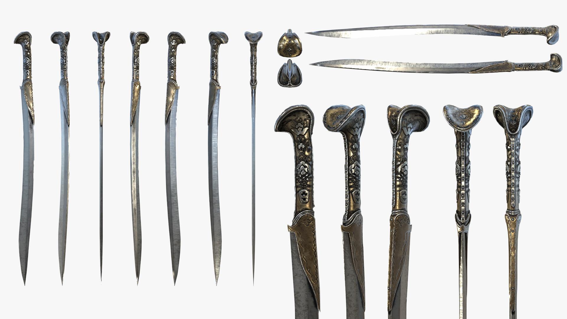 Fantasy Sword RPG Ottoman Yatagan Yataghan Ataghan Varsak Kilij Pusat ...