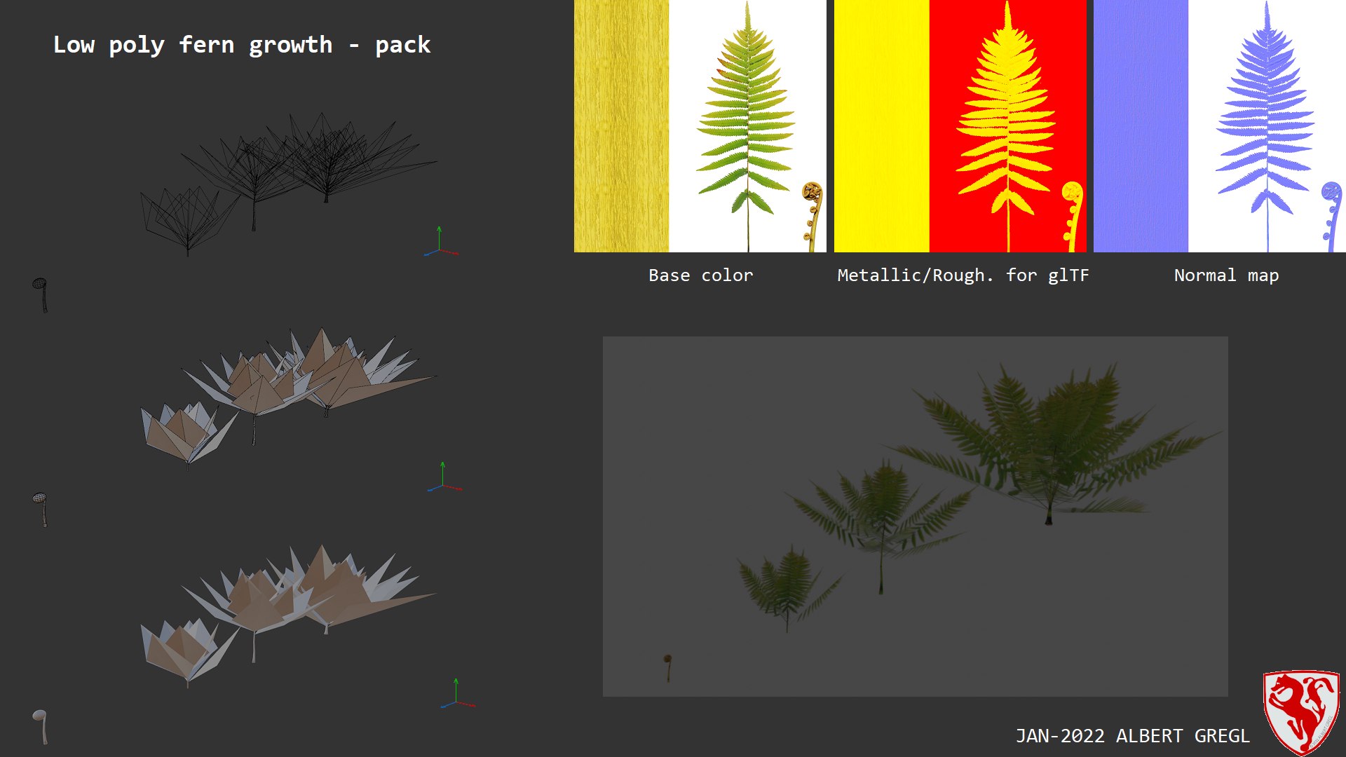 3D Model Fern Pack - Low Poly - TurboSquid 1841170