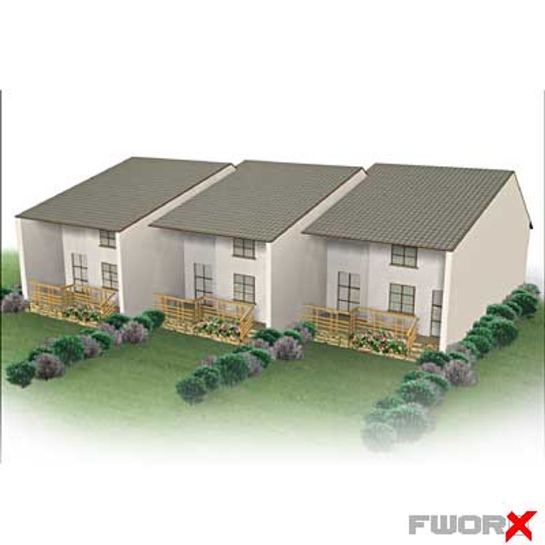 3d Set Small Houses