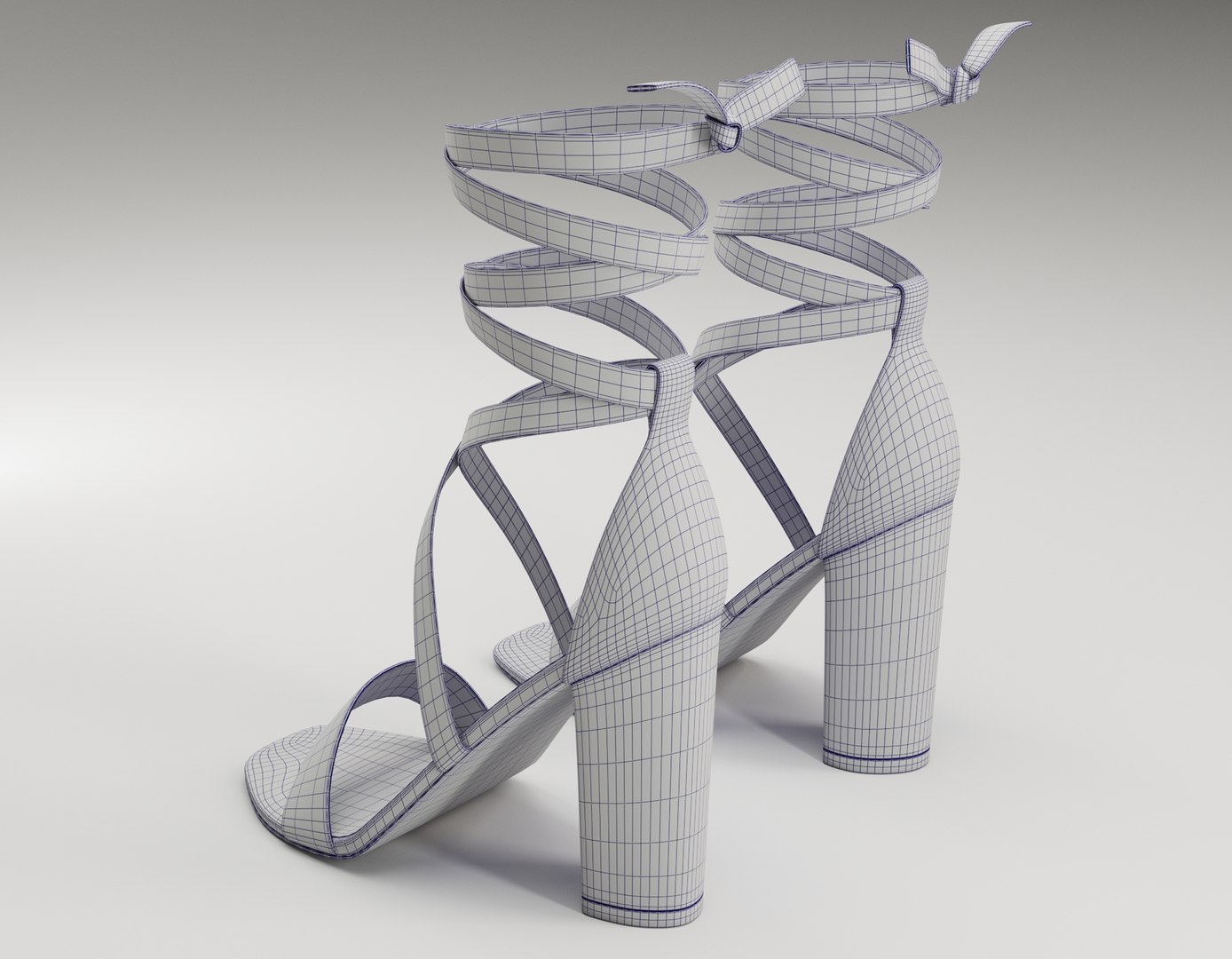 Strappy Suede Heels Model - TurboSquid 2228506