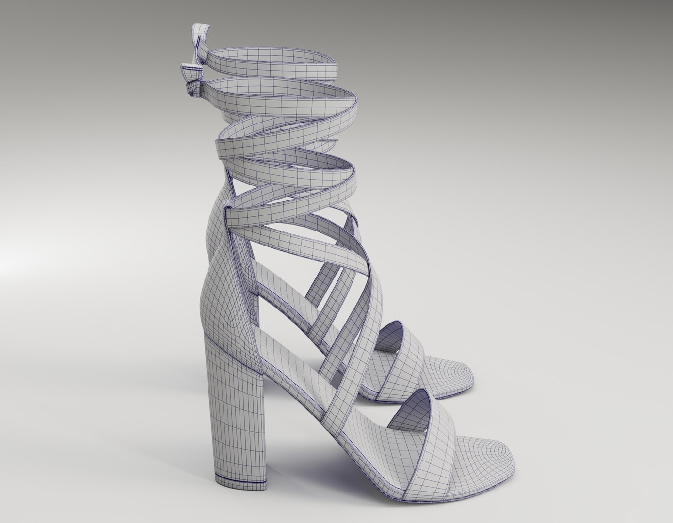 Strappy Suede Heels Model - TurboSquid 2228506