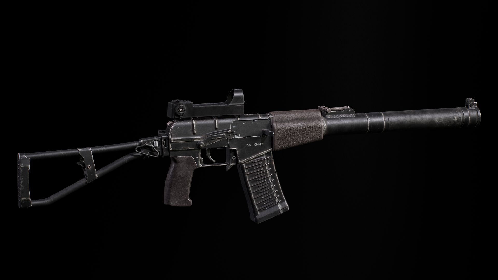 3D Model AS Val Rifle W Scope -Triple A - PBR Game Ready Low Poly ...