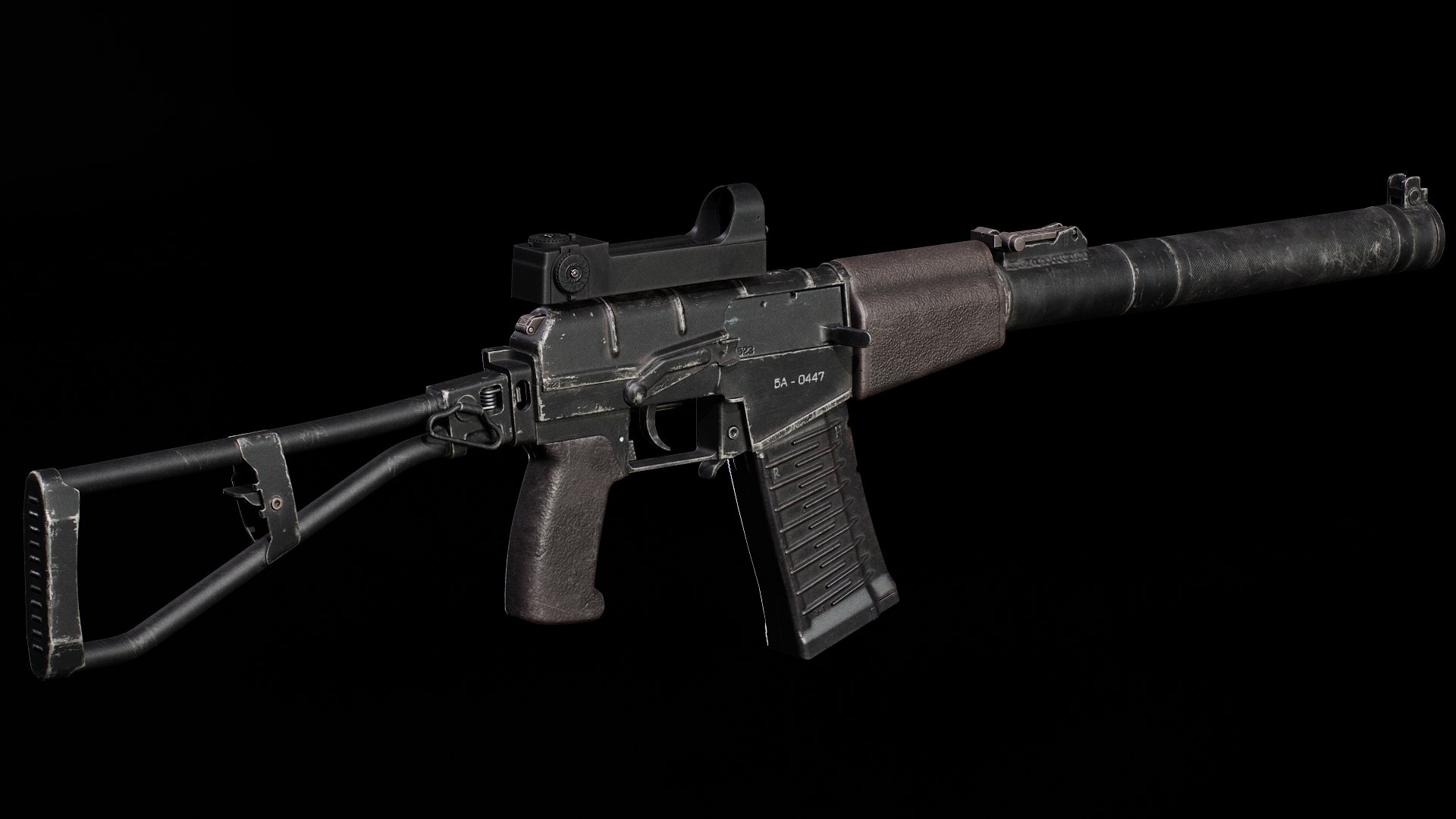 3D Model AS Val Rifle W Scope -Triple A - PBR Game Ready Low Poly ...