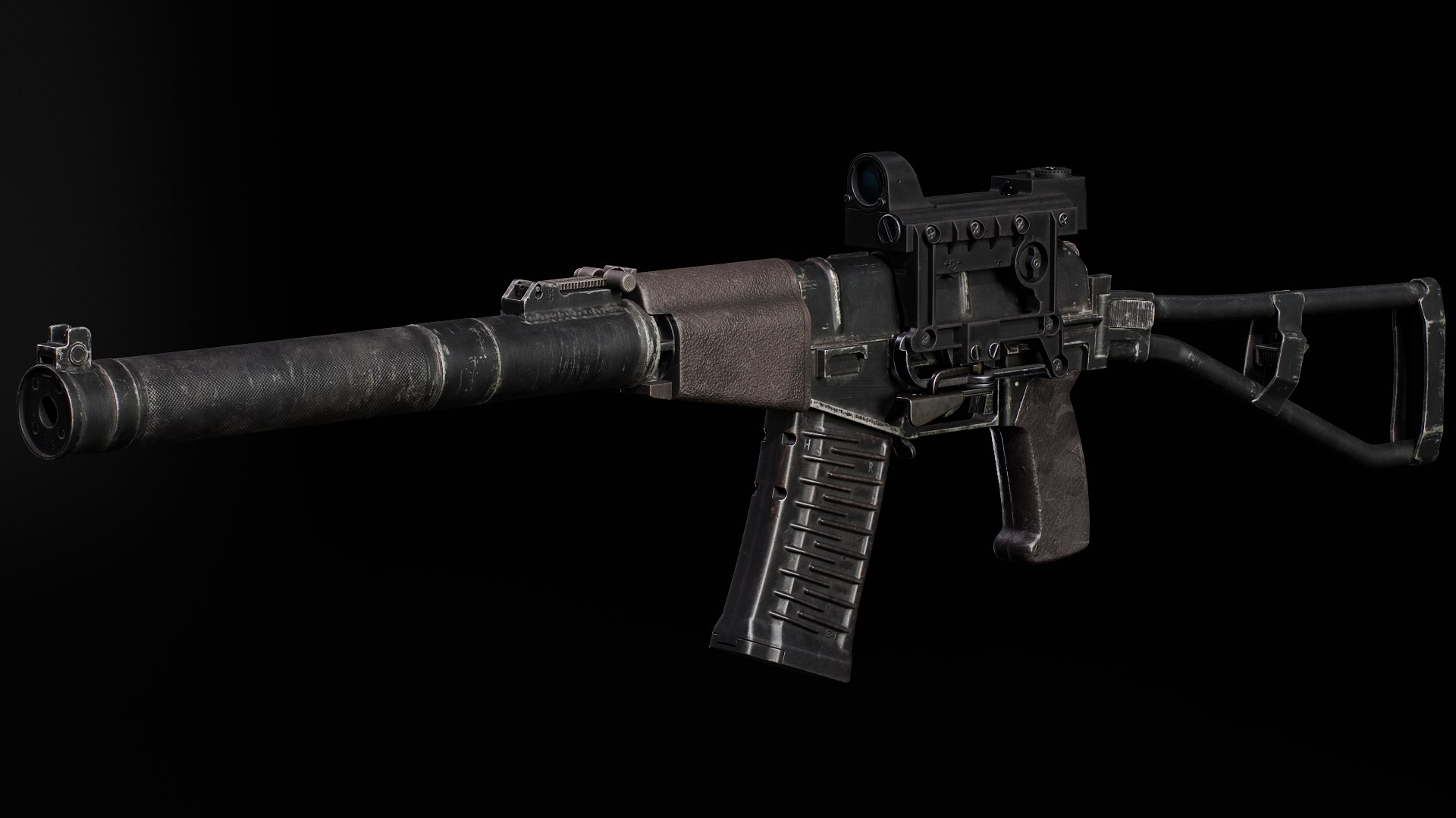 3D Model AS Val Rifle W Scope -Triple A - PBR Game Ready Low Poly ...