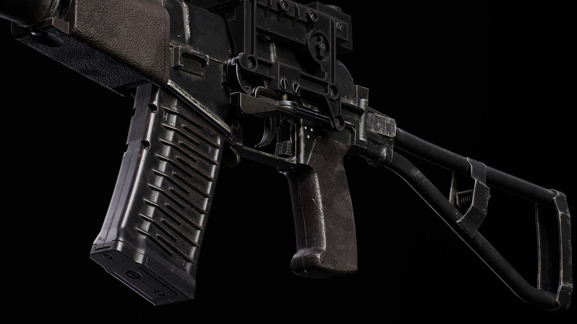 3D Model AS Val Rifle W Scope -Triple A - PBR Game Ready Low Poly ...