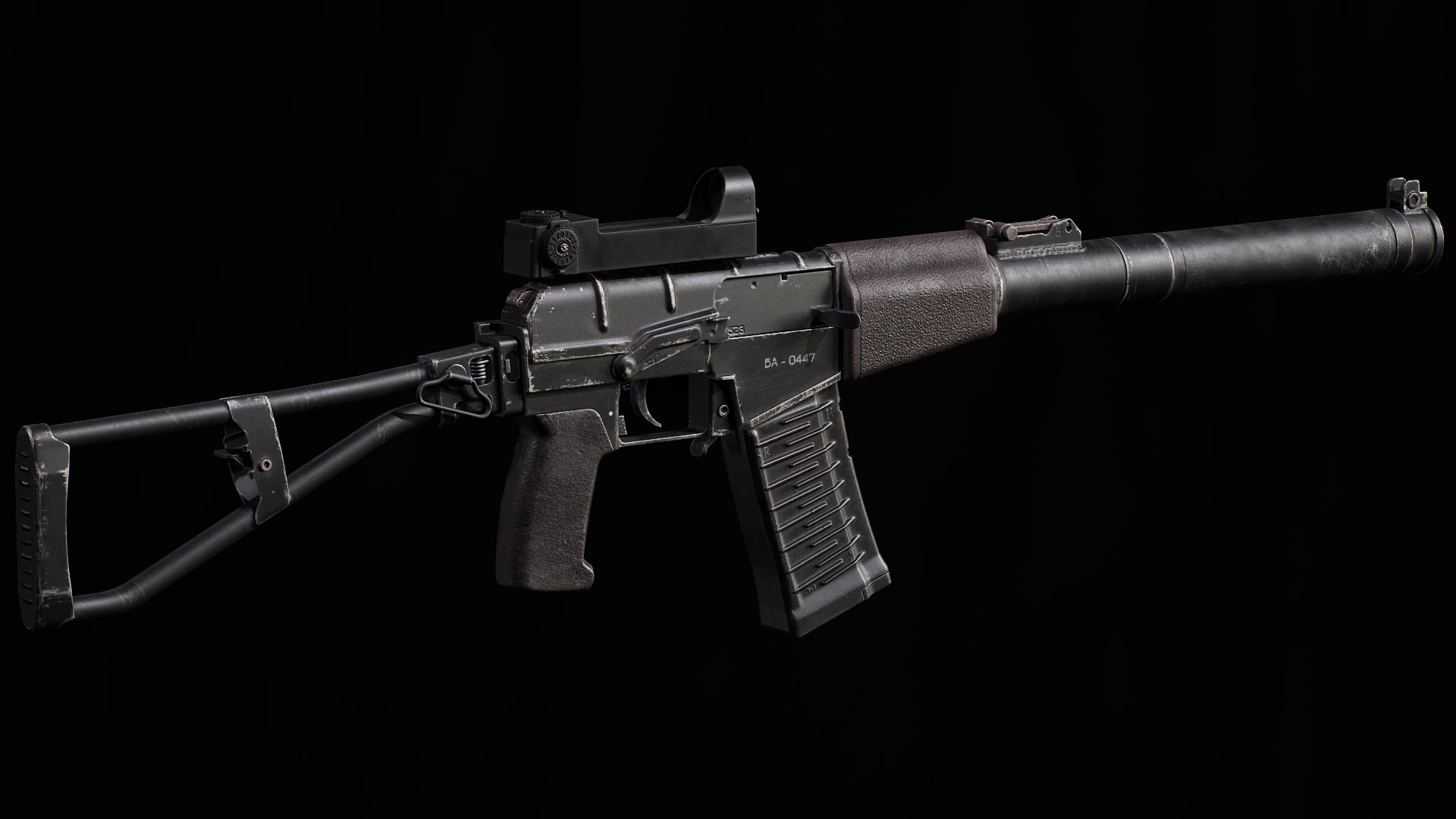 3D Model AS Val Rifle W Scope -Triple A - PBR Game Ready Low Poly ...