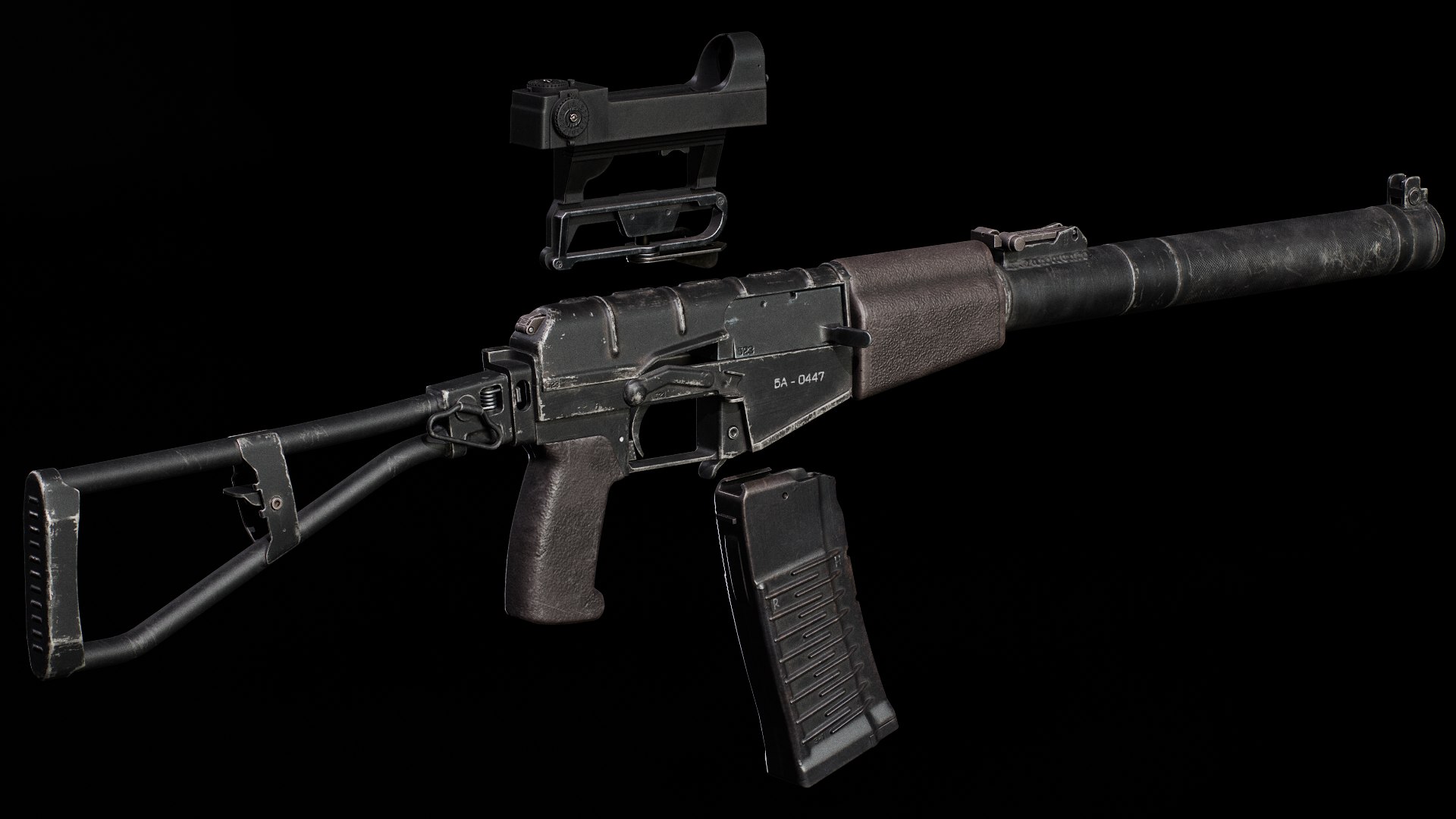 3D Model AS Val Rifle W Scope -Triple A - PBR Game Ready Low Poly ...