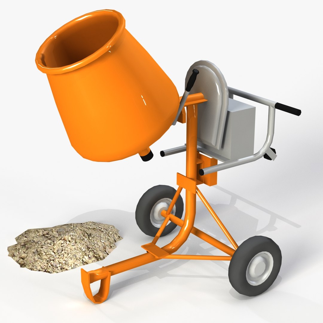 3D cement mixer model - TurboSquid 1332317