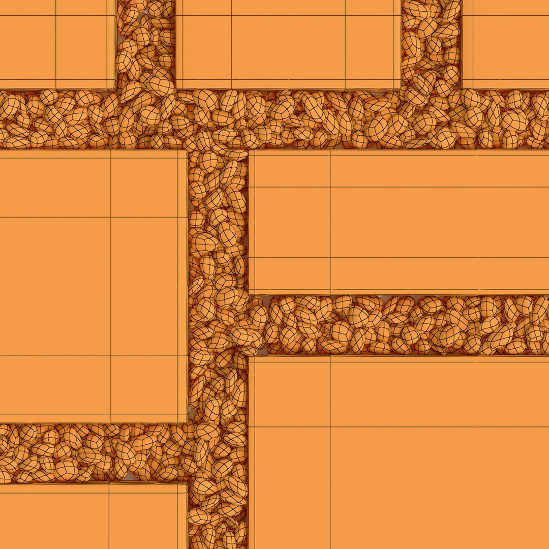 Paving tile pebble low oval n6 3D model - TurboSquid 1808734