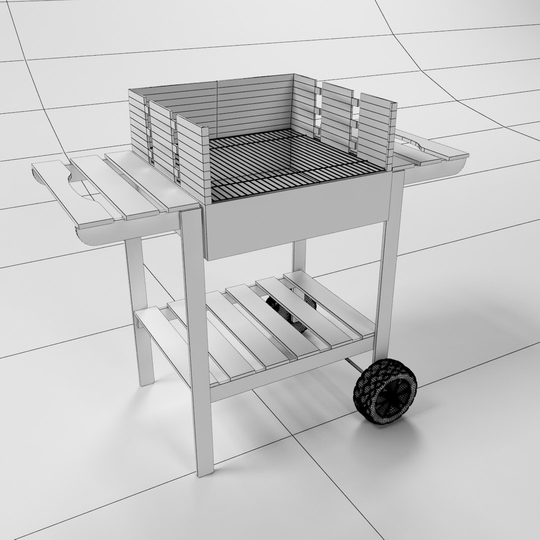 wooden grill 3d max