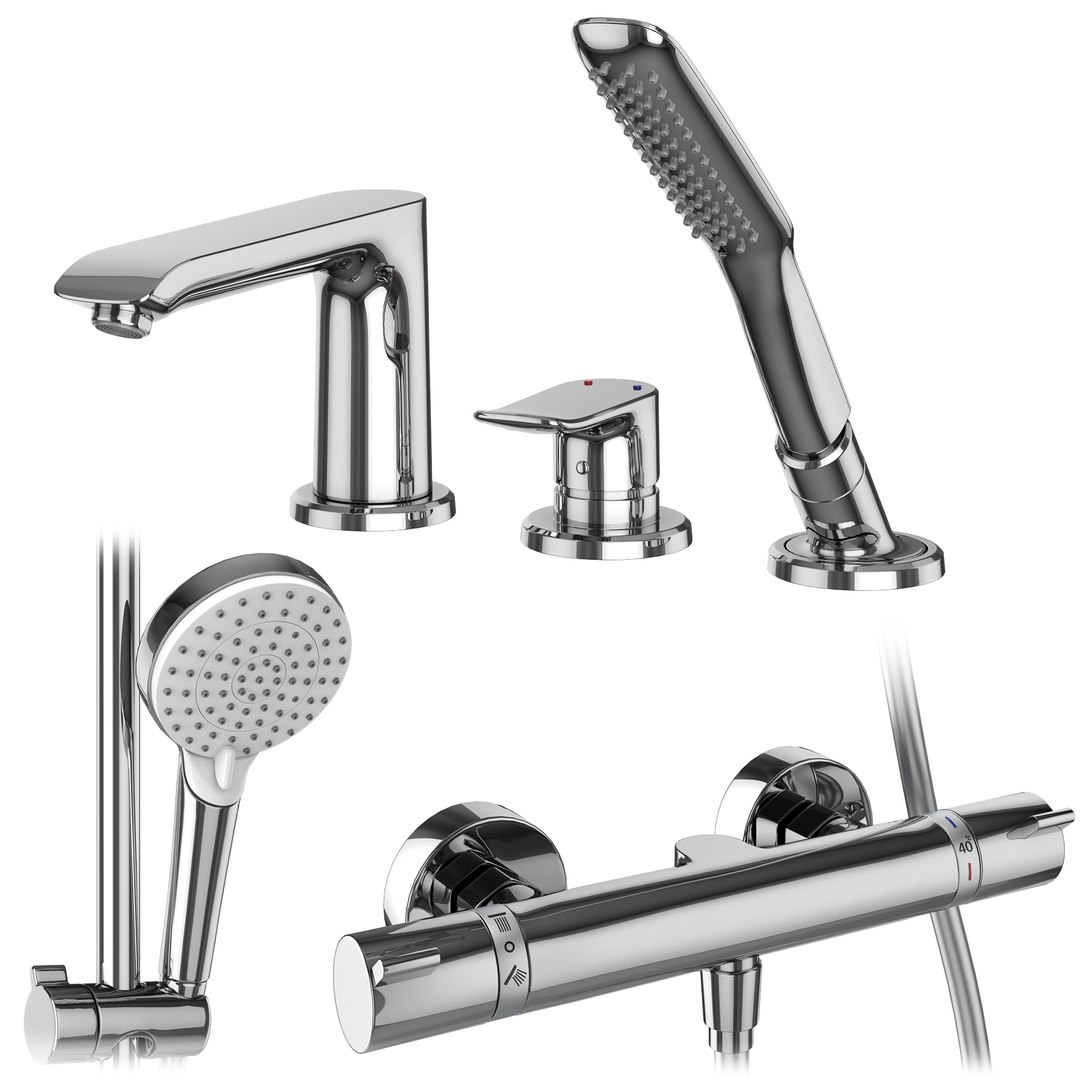 3D Faucets And Shower Systems Hansgrohe Set 172 - TurboSquid 1955356