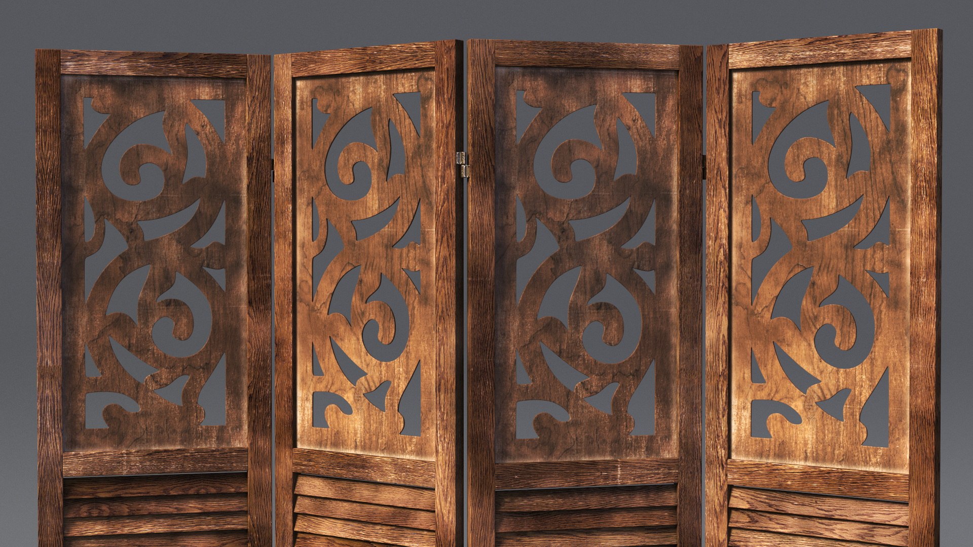 3D Panel Solid Wood Folding Room Divider - TurboSquid 2127958
