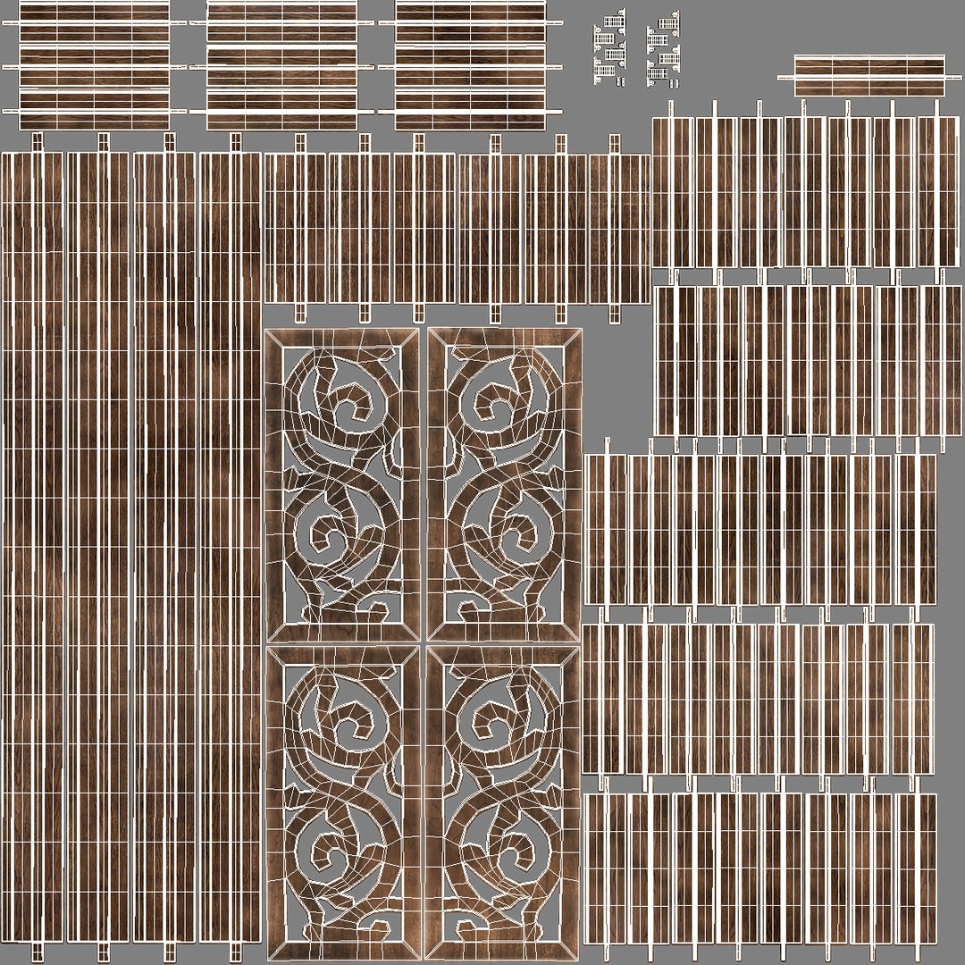 3D Panel Solid Wood Folding Room Divider - TurboSquid 2127958