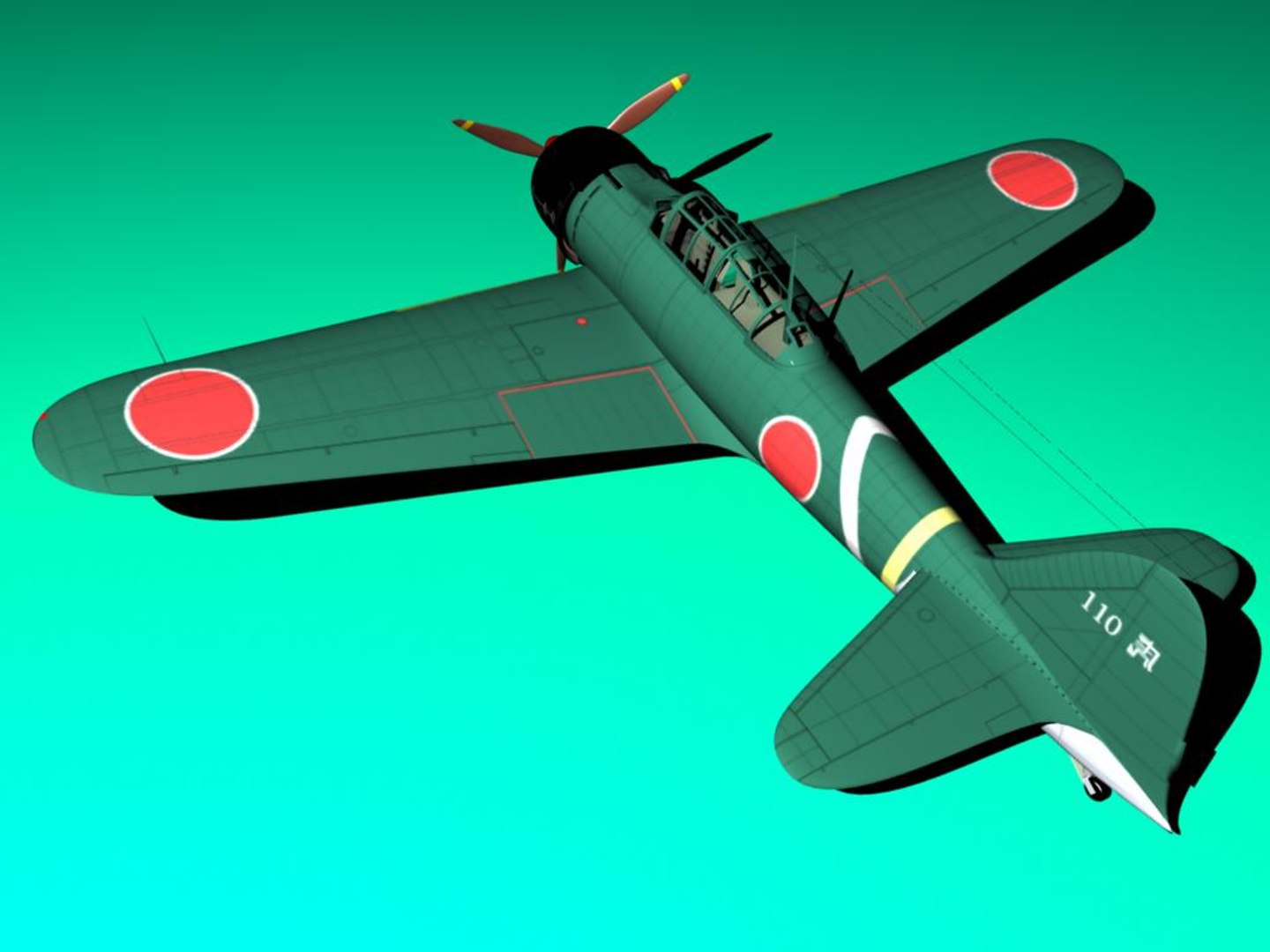 A6m2 Zero 3d Model