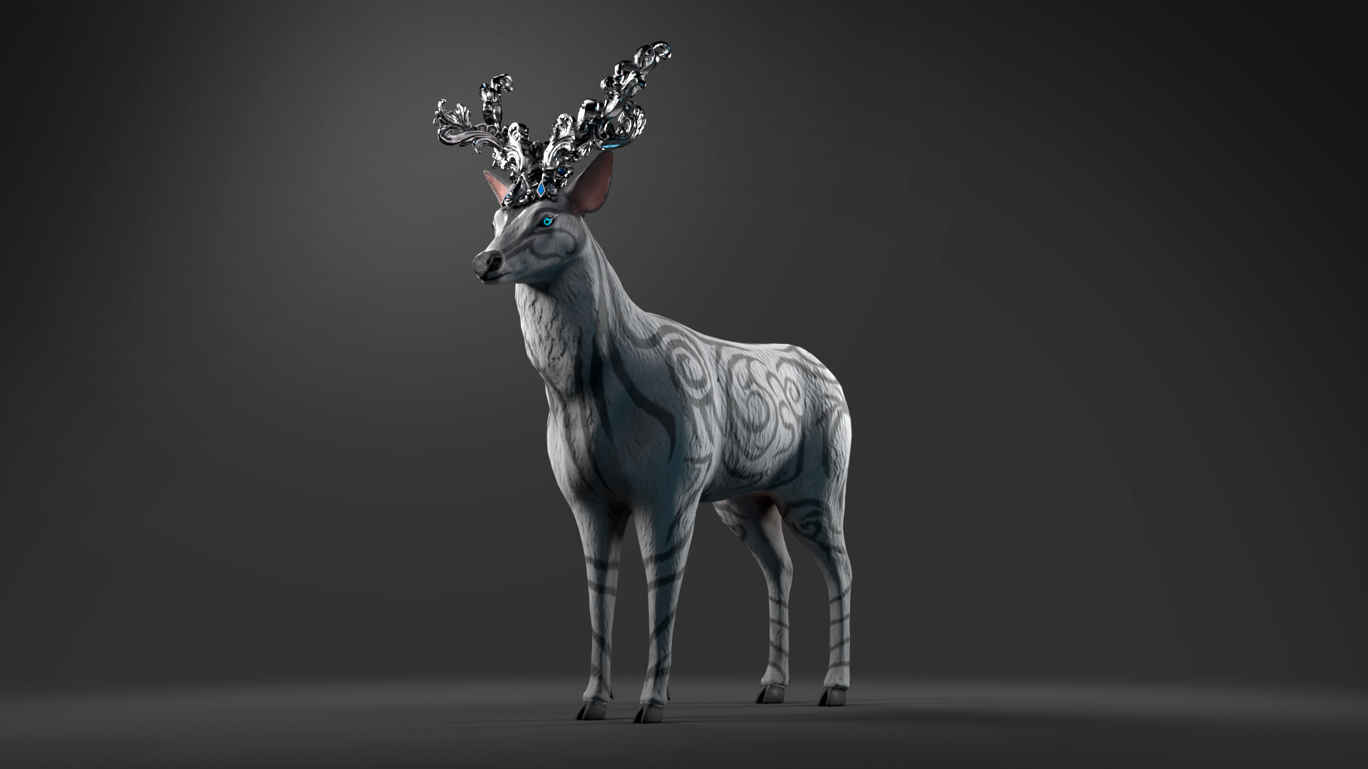 3D Fantasy Golden Deer - TurboSquid 1909704