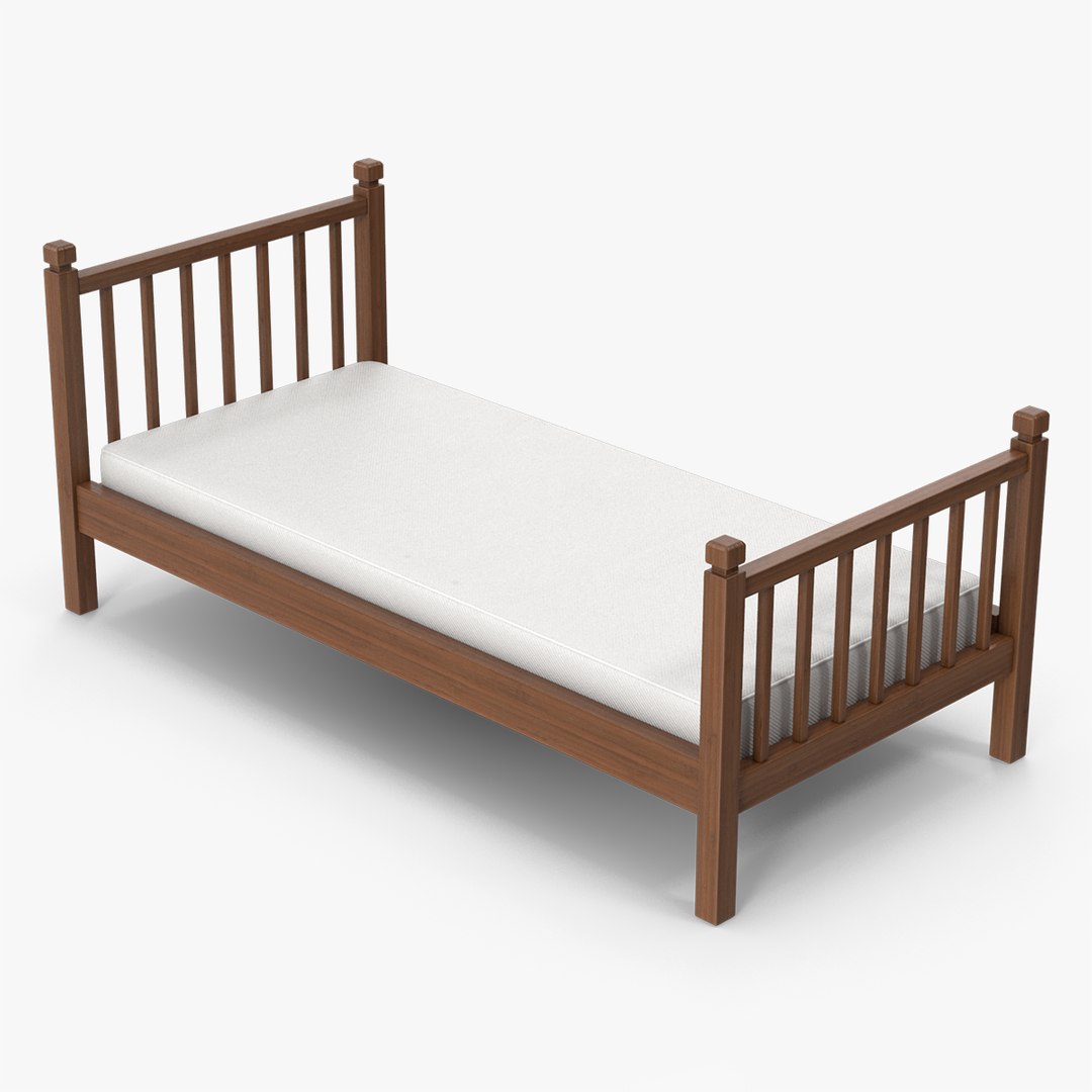 Dark Wood Bed 3D model - TurboSquid 2065299
