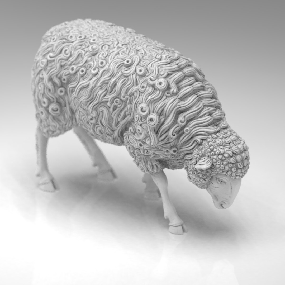 3D Grazing Sheep STL For 3D Printing Ultra Detailed Pastoral Animal ...