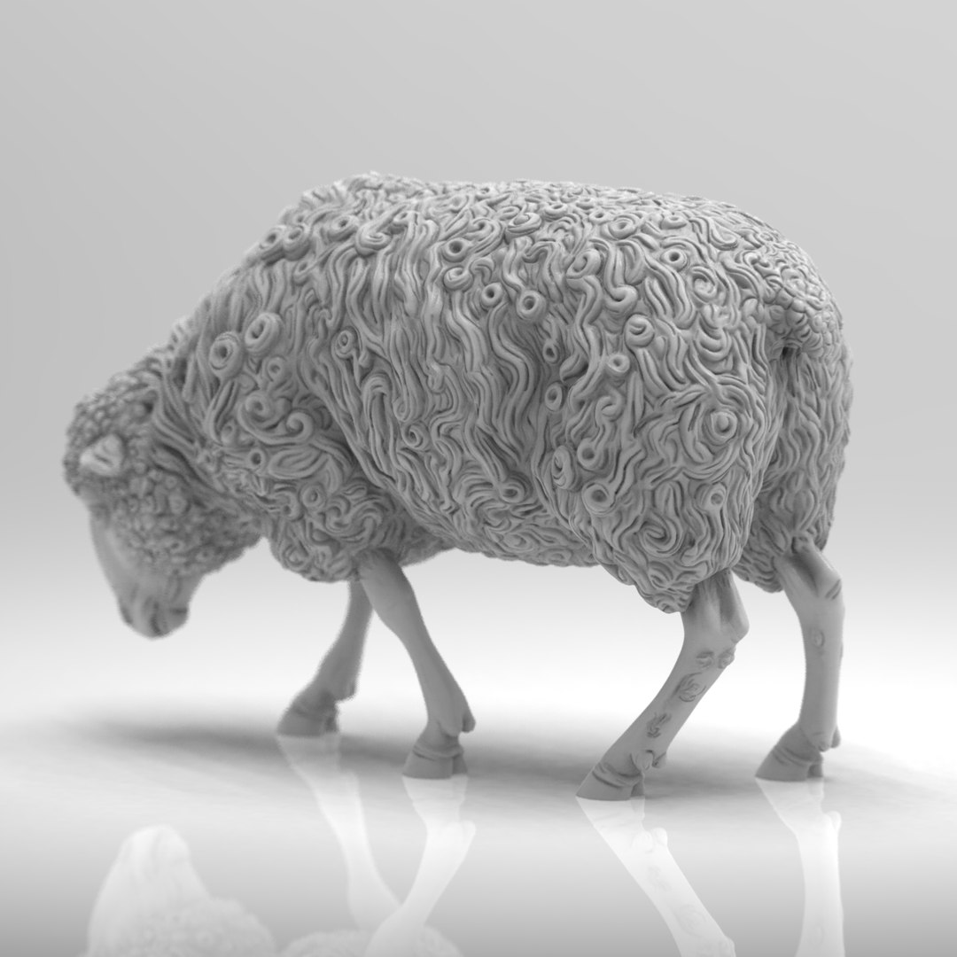 3D Grazing Sheep STL For 3D Printing Ultra Detailed Pastoral Animal ...