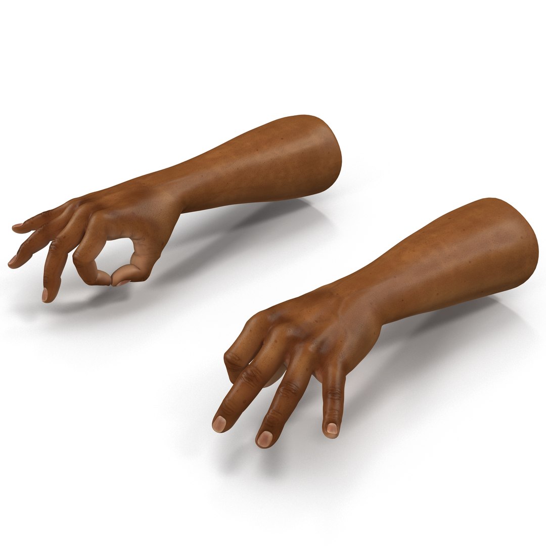 african man hands 3 3d model