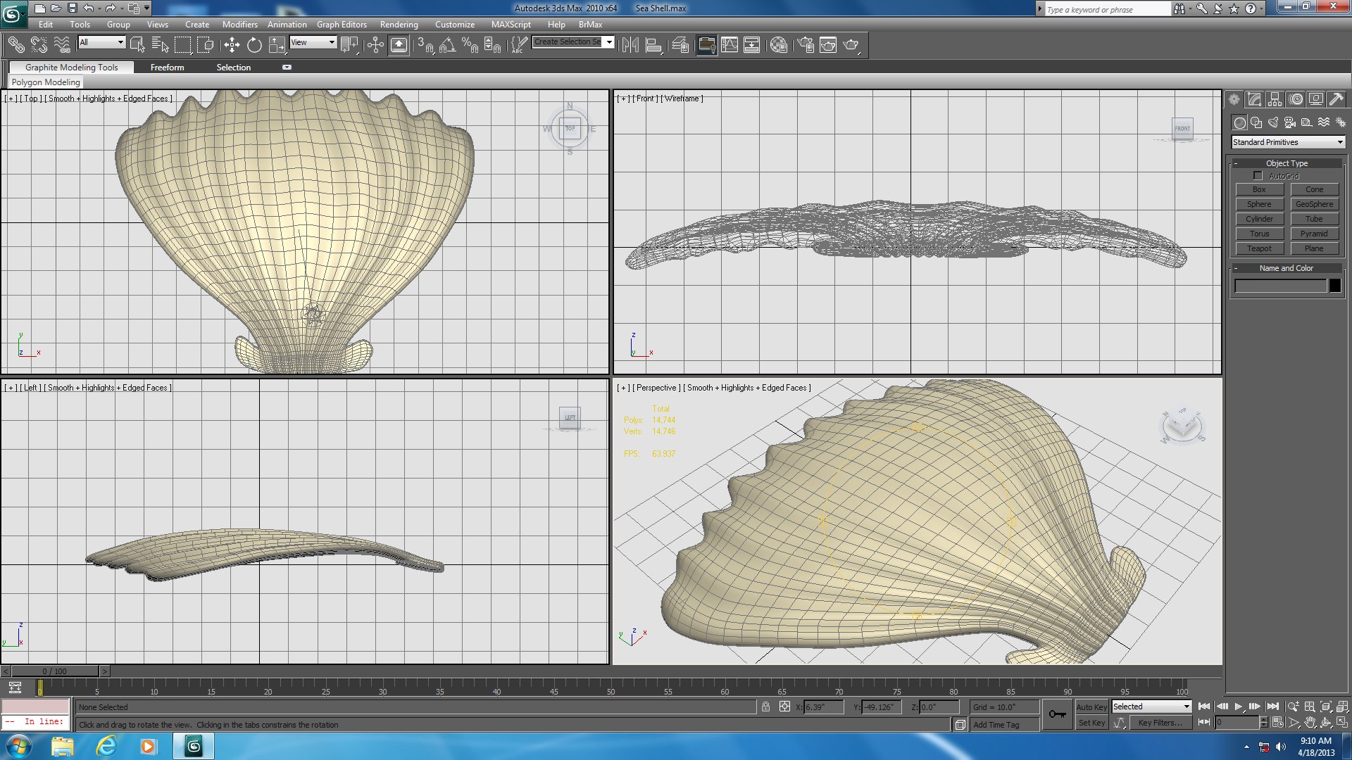 sea shell 3d max