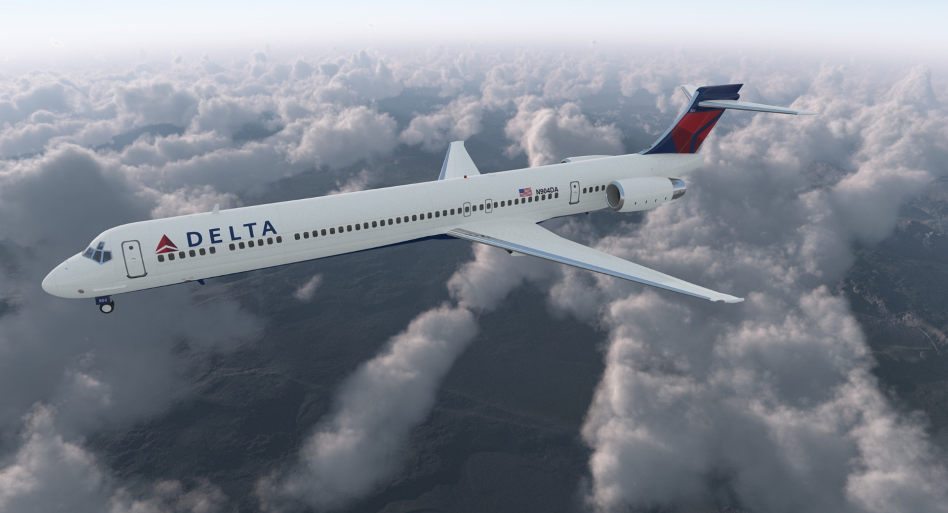 3D Mcdonnell Douglas Md90 Delta - TurboSquid 1283193