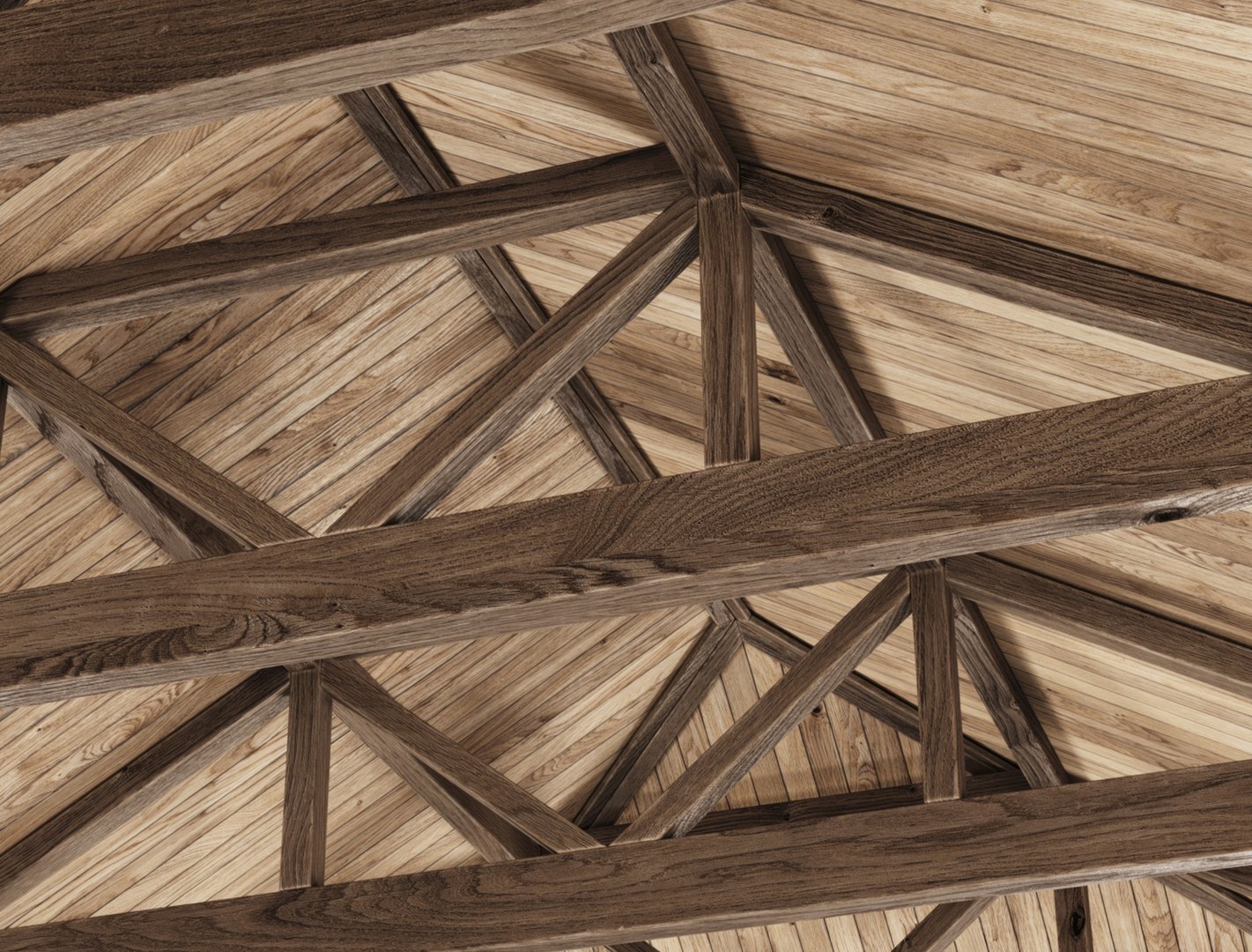 Wooden Ceiling V8 With Beams 3D Model - TurboSquid 2285173
