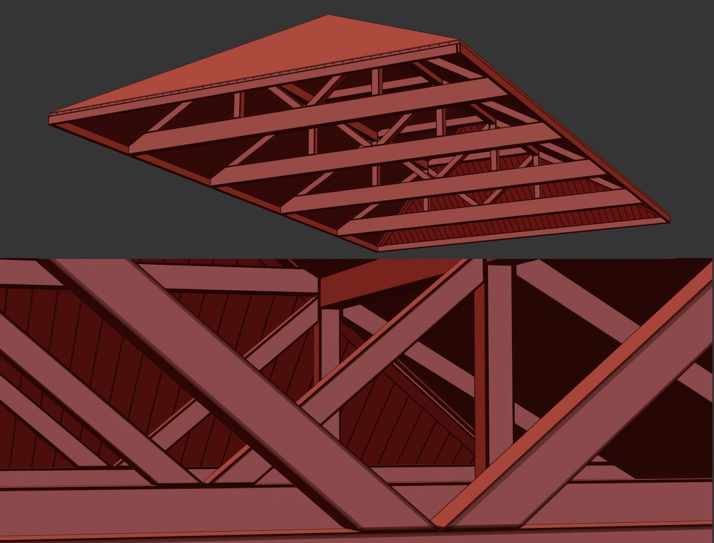 Wooden Ceiling V8 With Beams 3D Model - TurboSquid 2285173