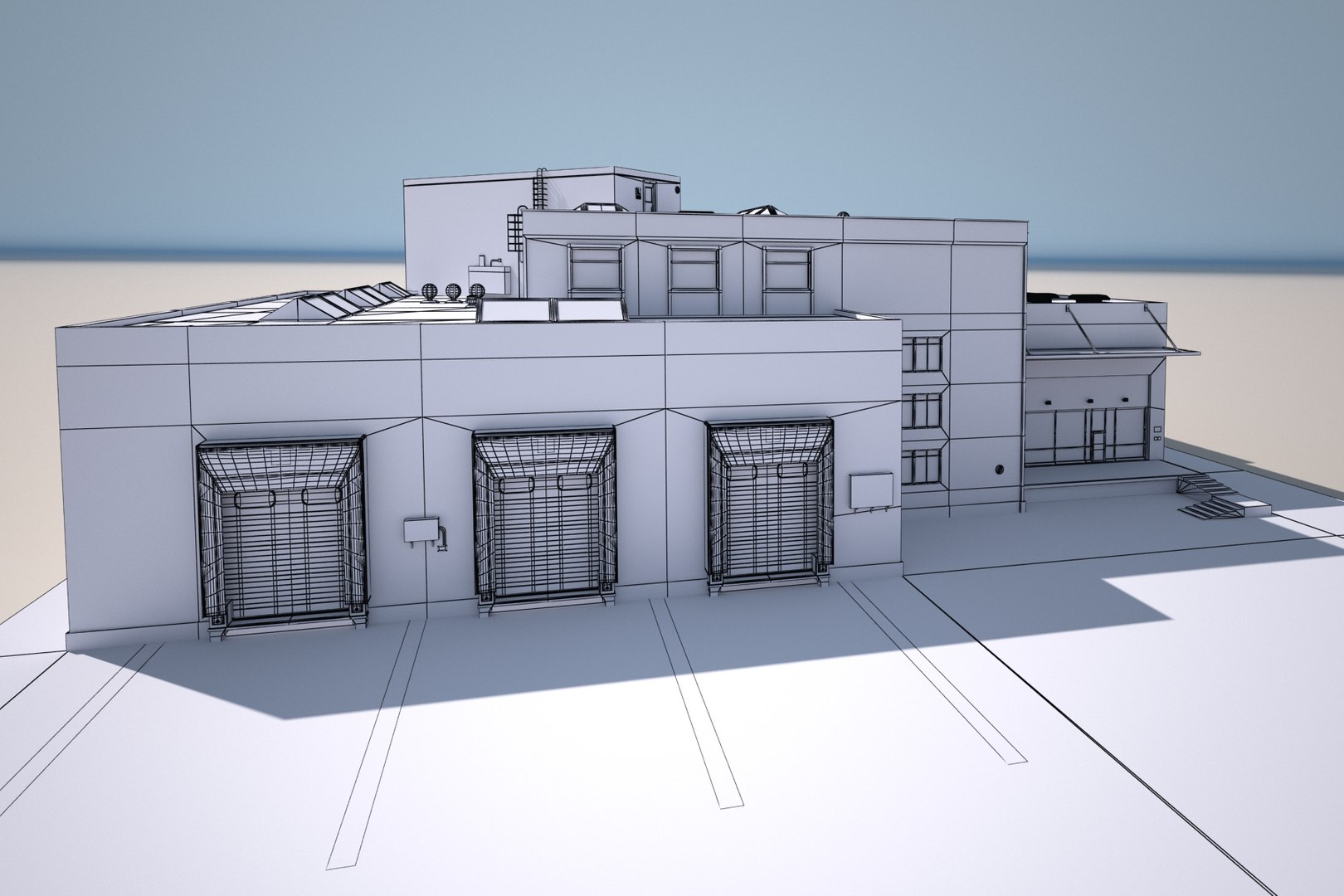 3d Model Cargo Building