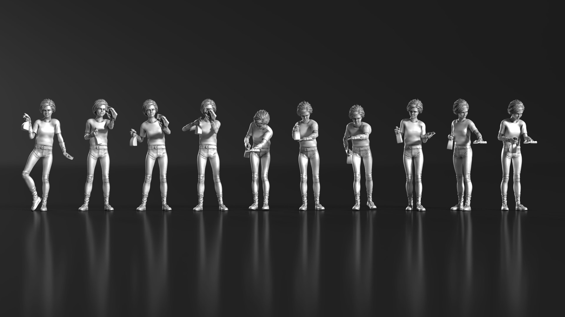 3D HD People 01 Wiping With Rag - TurboSquid 1823498