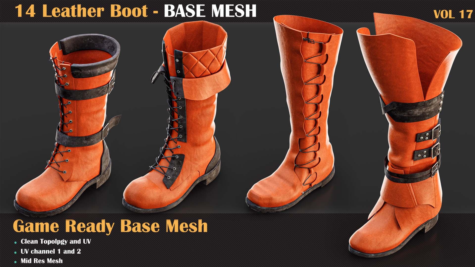 14 Leather Boot BASE MESH - VOL 17 3D Model - TurboSquid 2248589