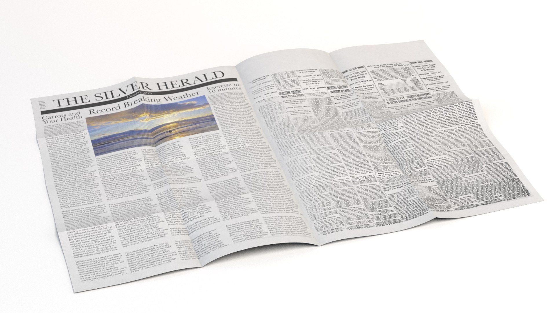 News Newspaper Paper Model - TurboSquid 1559857