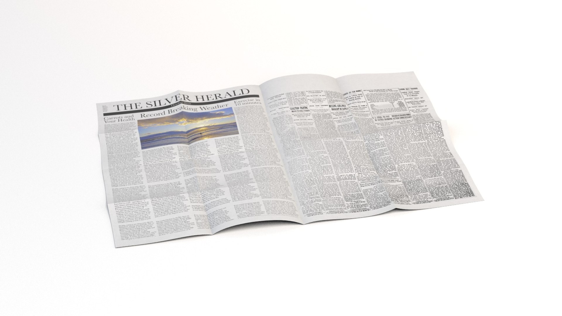 News Newspaper Paper Model - TurboSquid 1559857