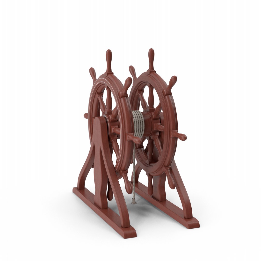 3D Model Ship Wheel Dark Wood - TurboSquid 2184991