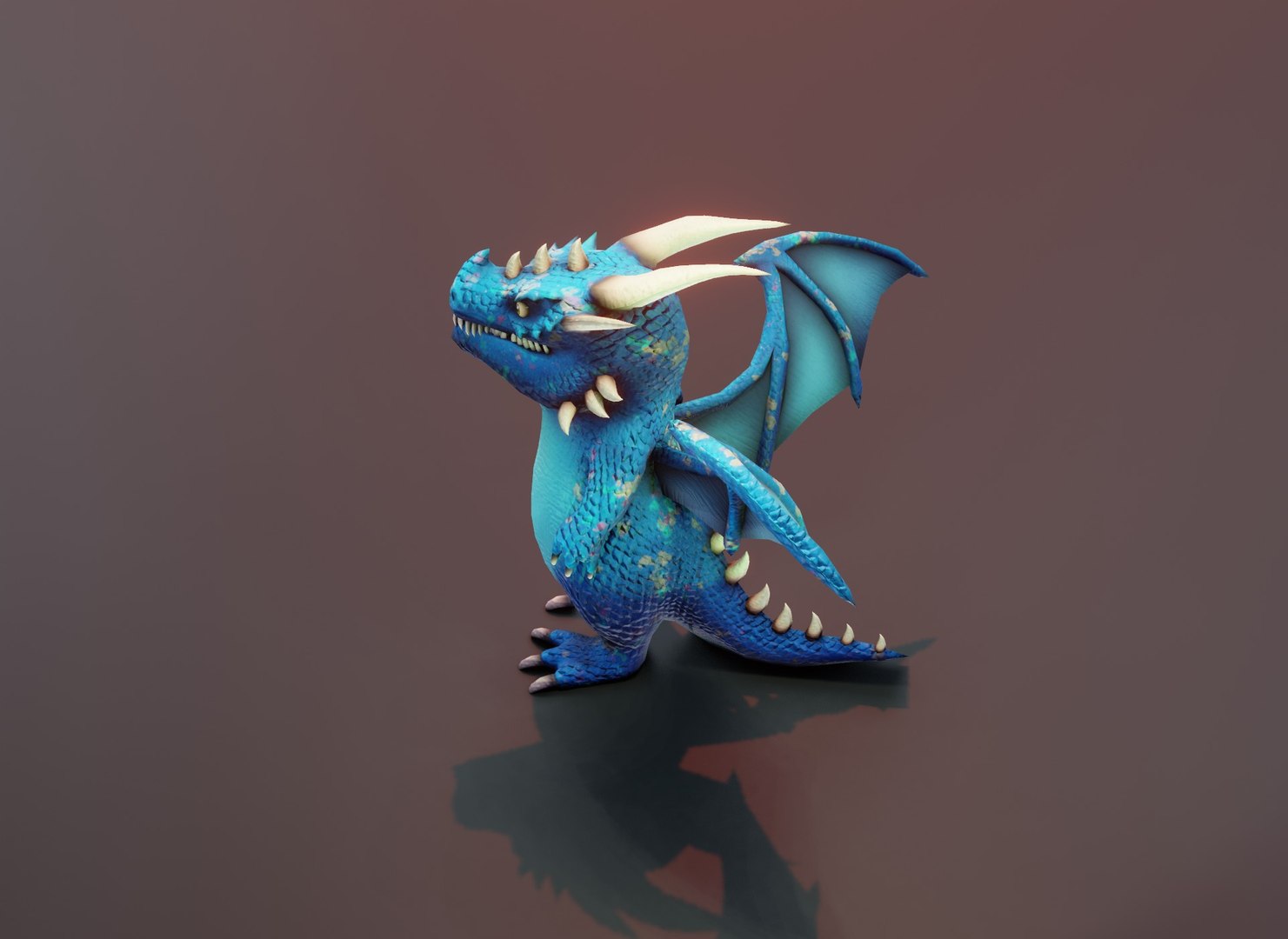 3D Cartoon Blue Dragon Low-poly 3D Model - TurboSquid 2167750