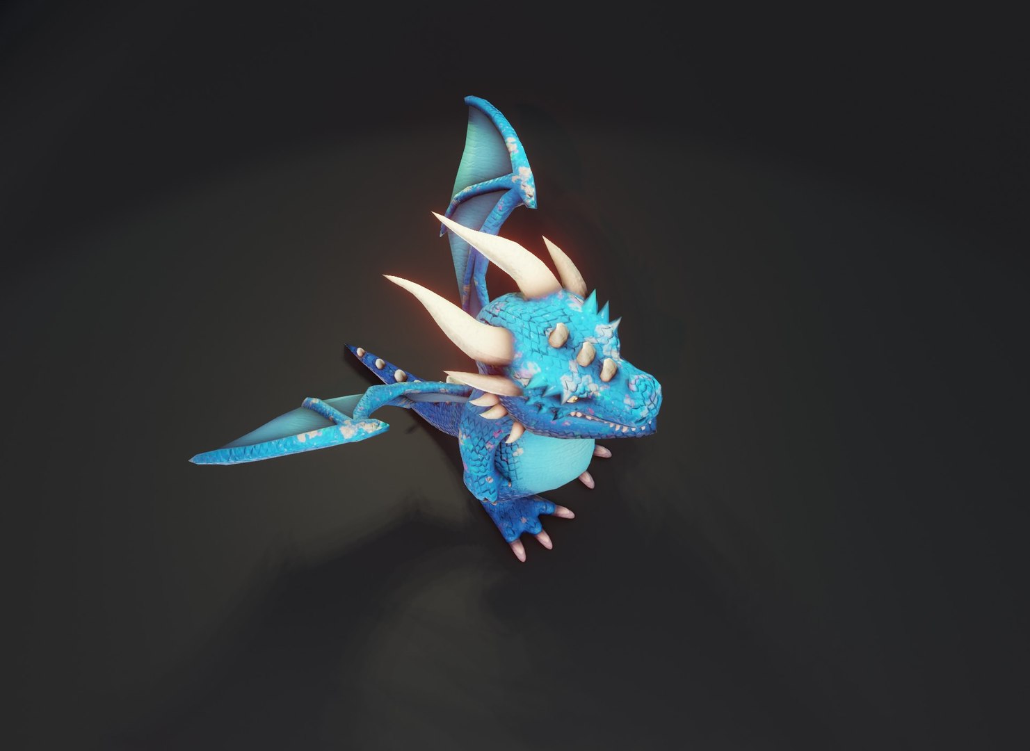 3D Cartoon Blue Dragon Low-poly 3D Model - TurboSquid 2167750