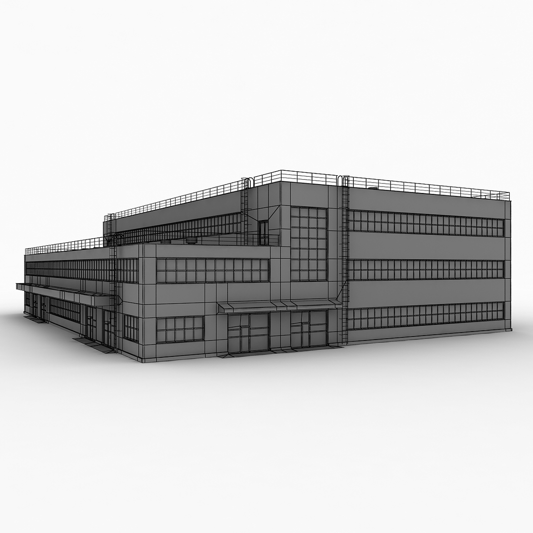 3d model large industrial building 07