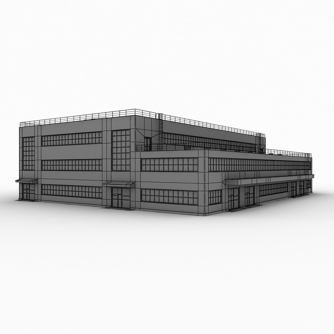 3d model large industrial building 07